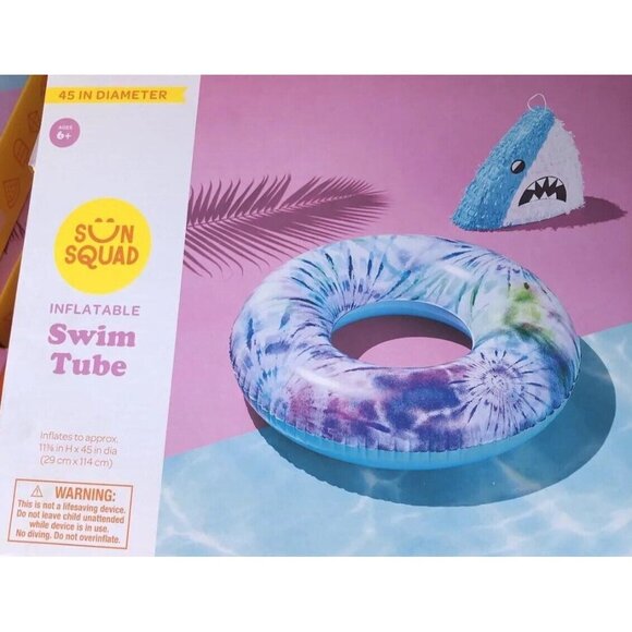 Sun Squad | Other | Sun Squad 45 Inflatable Swim Tube Ring Blue Purple ...